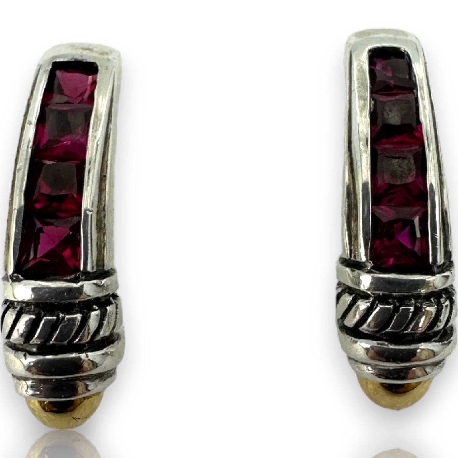 Vintage Jeffrey Levin Lab-Grown Ruby 925 Sterling Silver and 18k Gold ...