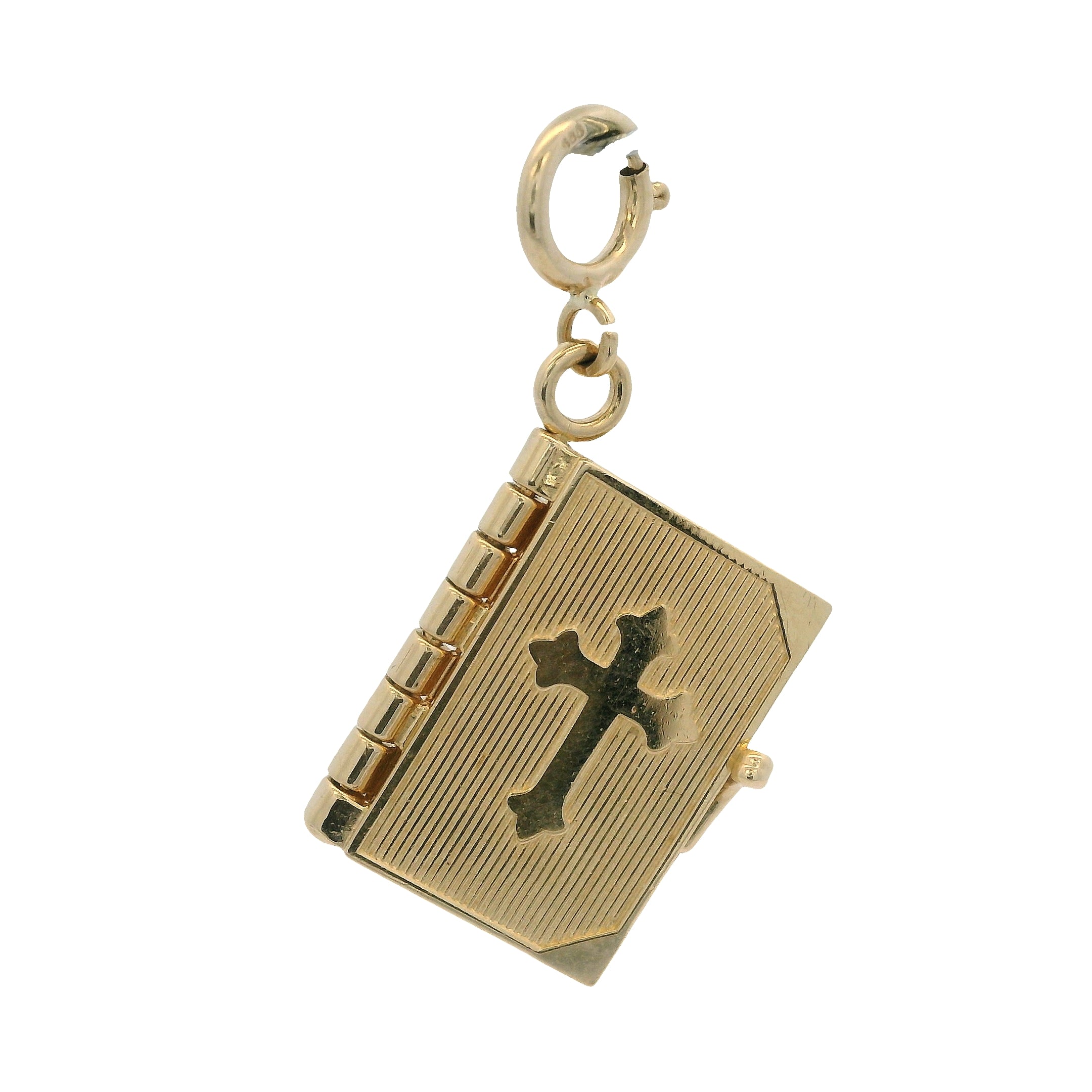 Vintage Solid 14kt Yellow Gold Christian Bible Lord's Prayer Openable ...
