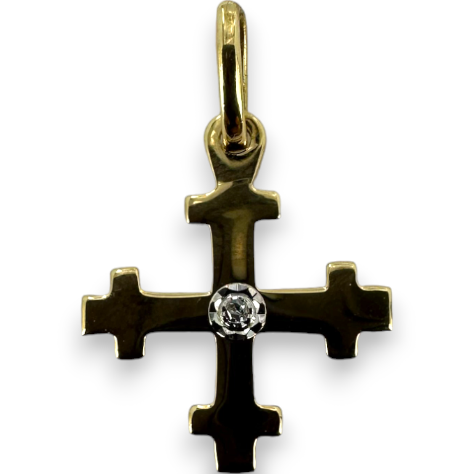 Ottaviani Vintage 18KT 750 Yellow Gold Square Orthodox Cross Pendant C ...