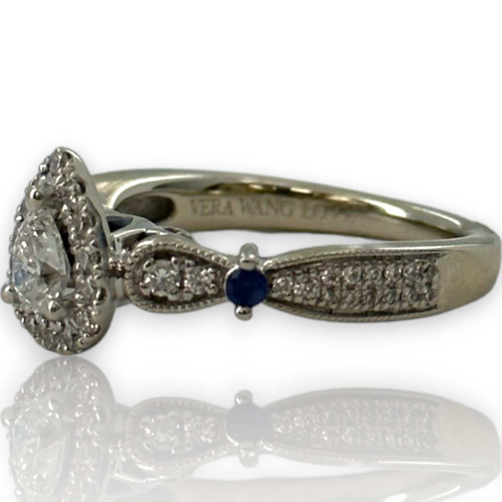 Vera Wang Love Collection Solid 14kt White Gold Pear Shaped Prong Set GEM Pawnbrokers
