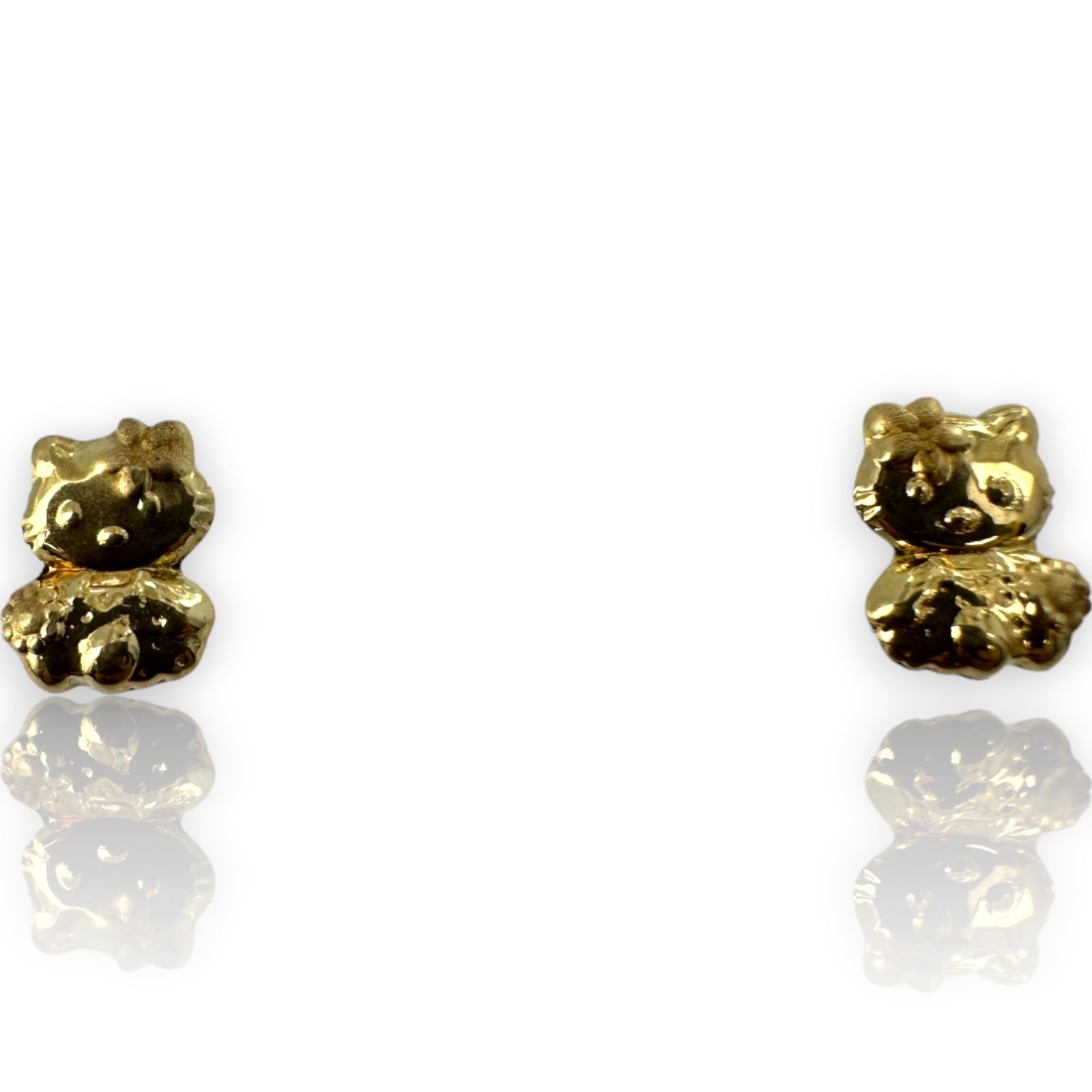 Kids 10kt Yellow Gold Cute Dainty Hello Kitty Stud Screw-Back Earrings ...