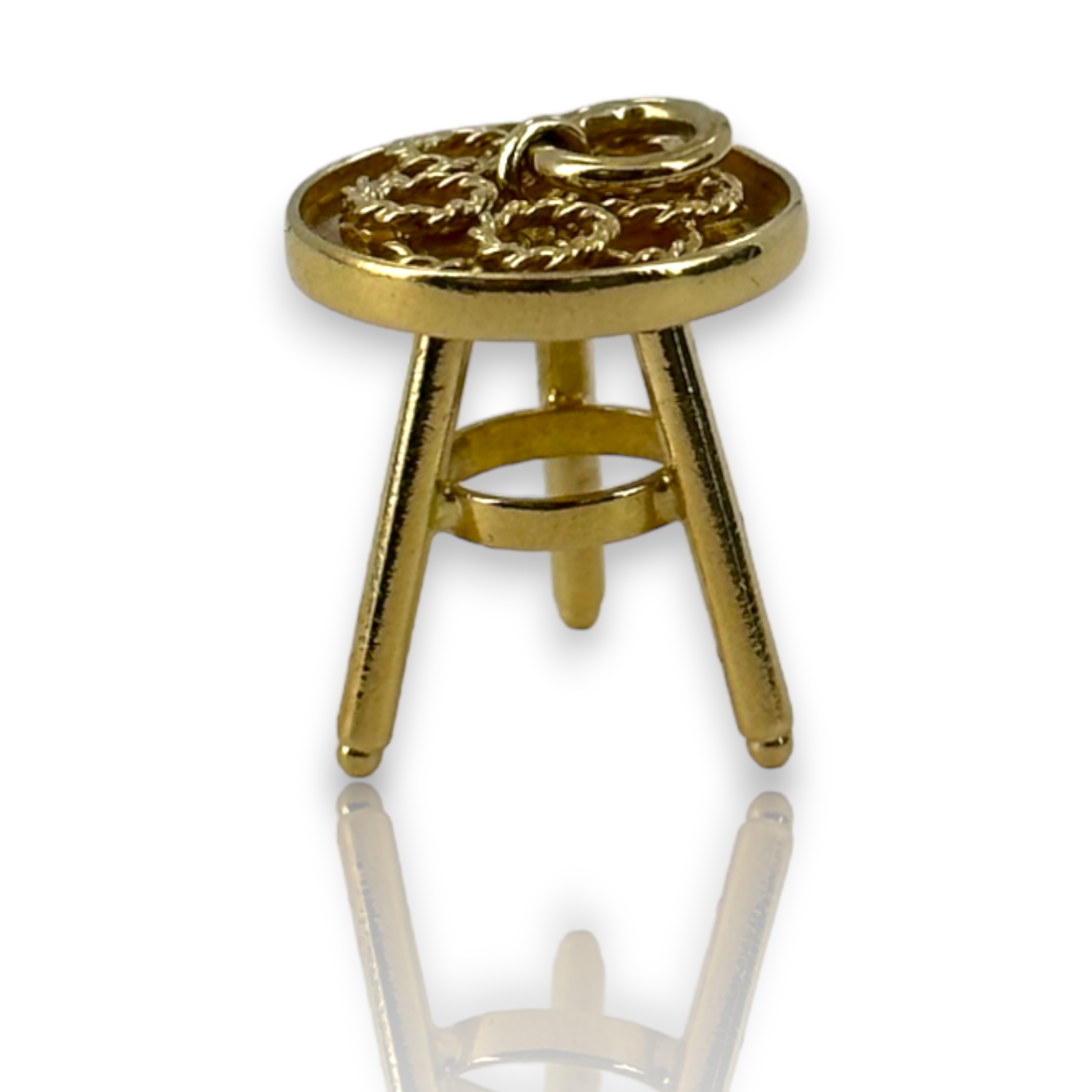 Vintage Table Stool Furniture 18k 750 Yellow Gold Charm Pendant – GEM ...