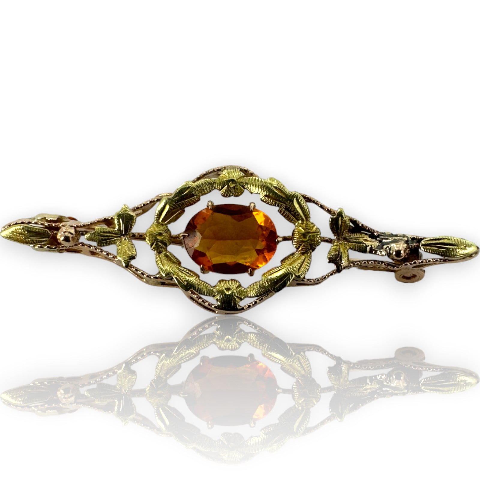 Victorian 2-Tone Solid 14k Rose Gold Green Gold Solid Vivid Orange Yel ...