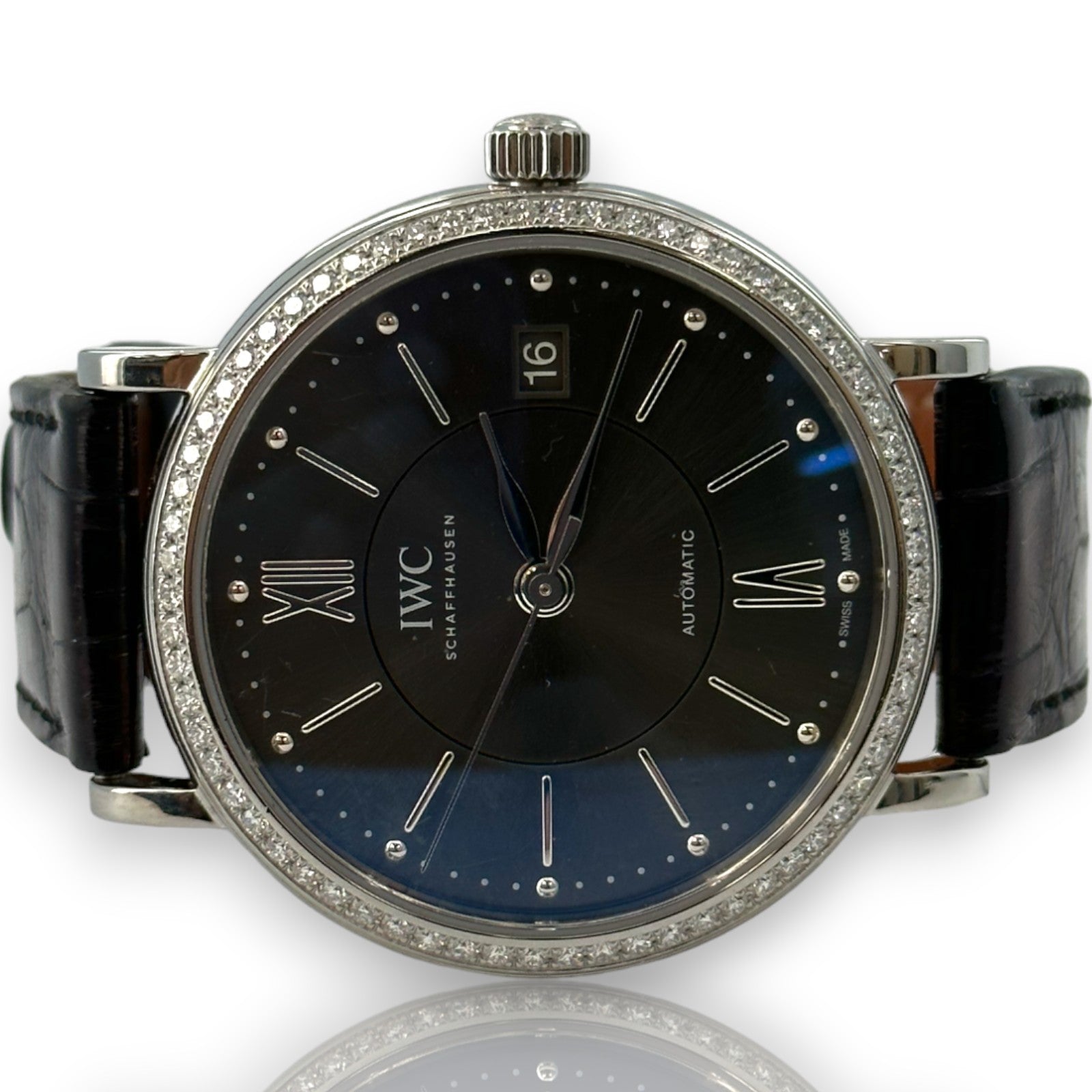 IWC 4581 Portofino 37 Stainless Steel Diamond Bezel 37mm Watch – GEM ...