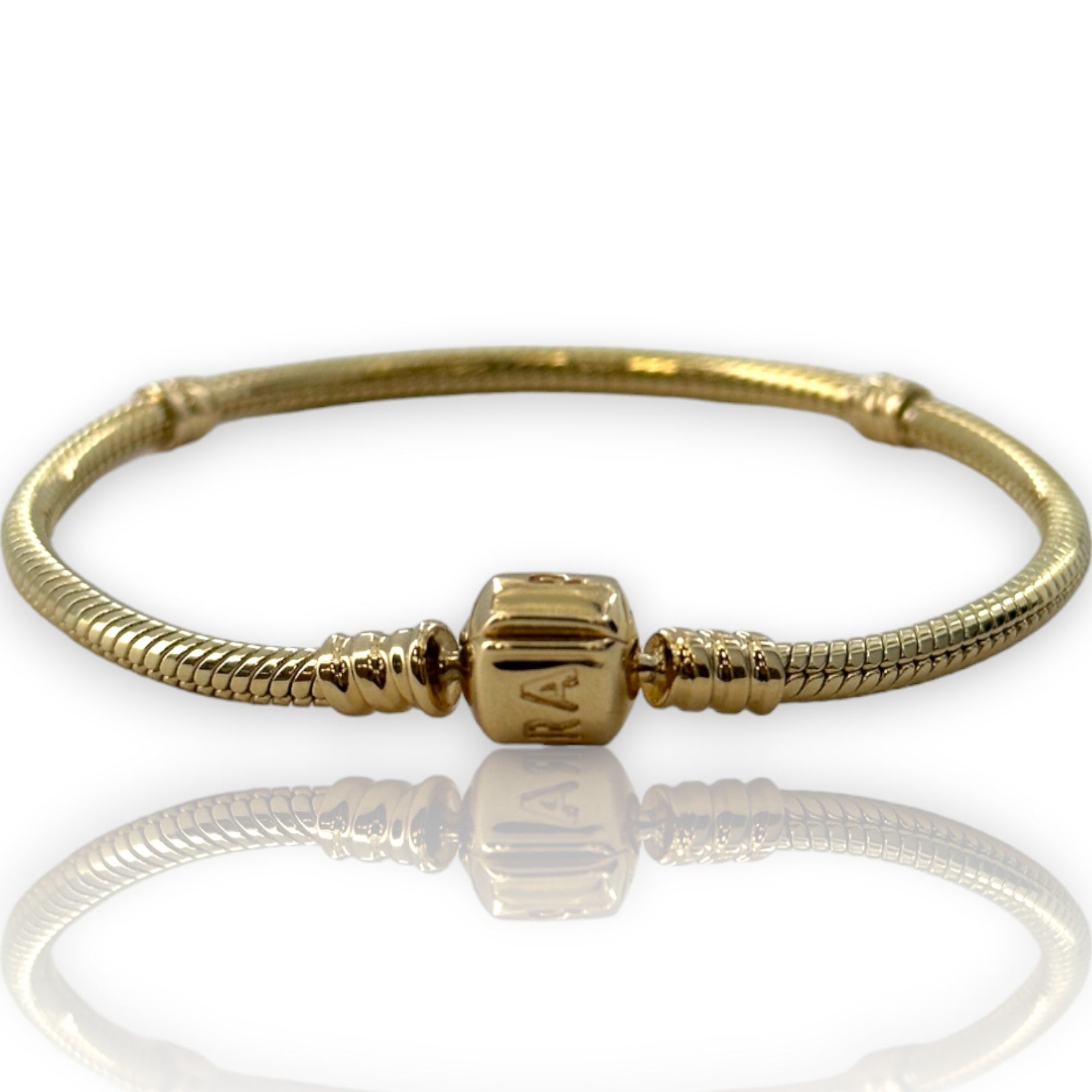 Pandora Moments Collection Solid 14kt Yellow Gold Snake Chain Bracelet ...