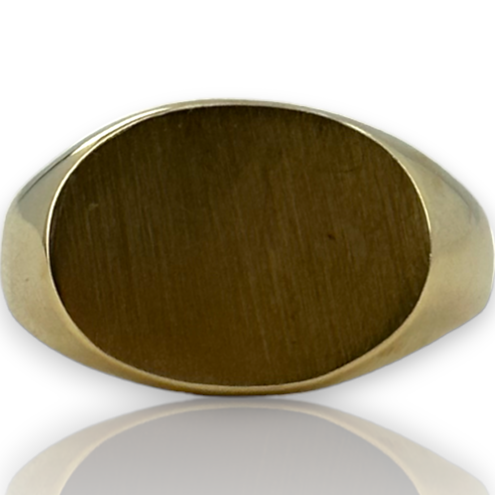 Blank Signet 14kt 585 Yellow Gold Oval Satin Ring Size 7.5 – GEM ...