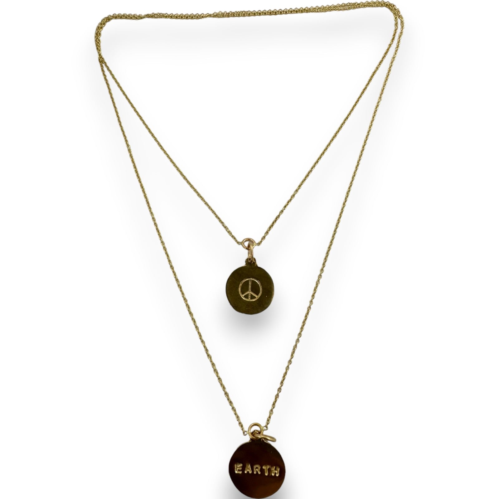Helen Ficalora 15mm Solid 14kt Yellow Gold Charms Earth and Peace Reve ...